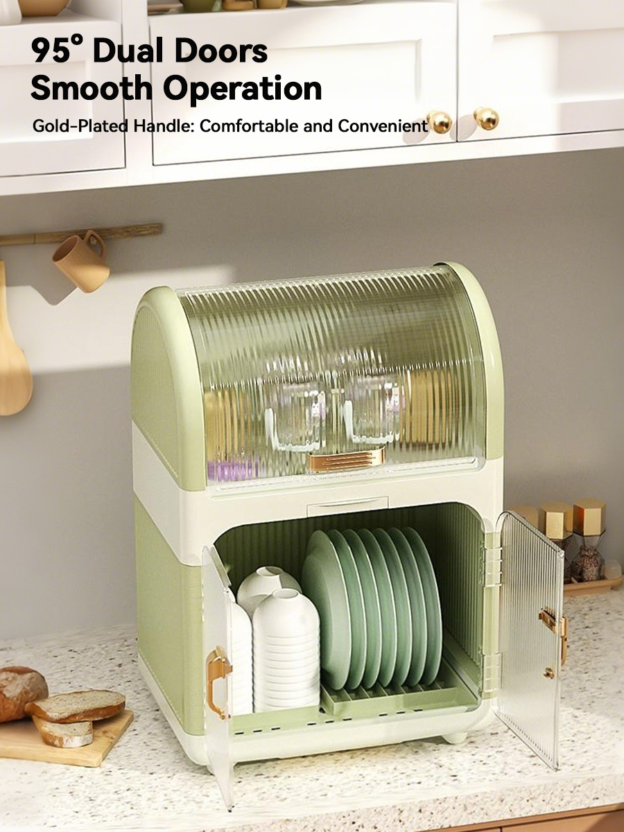 Plastic Dish Cabinet Foldable Dish Drainer Cabinet Comes with a ...