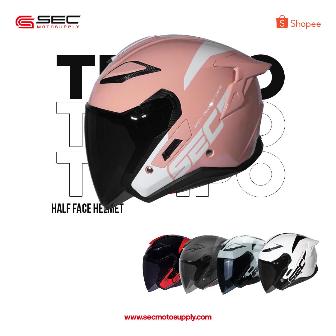 Sec Half Face Helmet for Motorcycle - Tempo (Gloss/Matte) (X-XXL ...