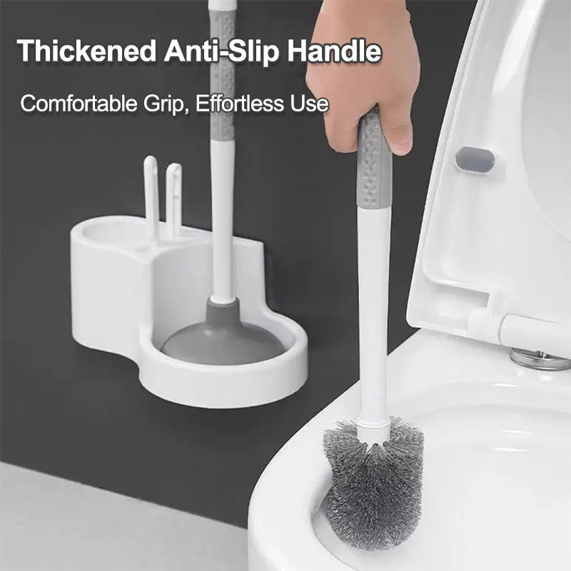 4 in 1 Brush for Bathroom Cleaning with Toilet Brush Plunger Hair ...