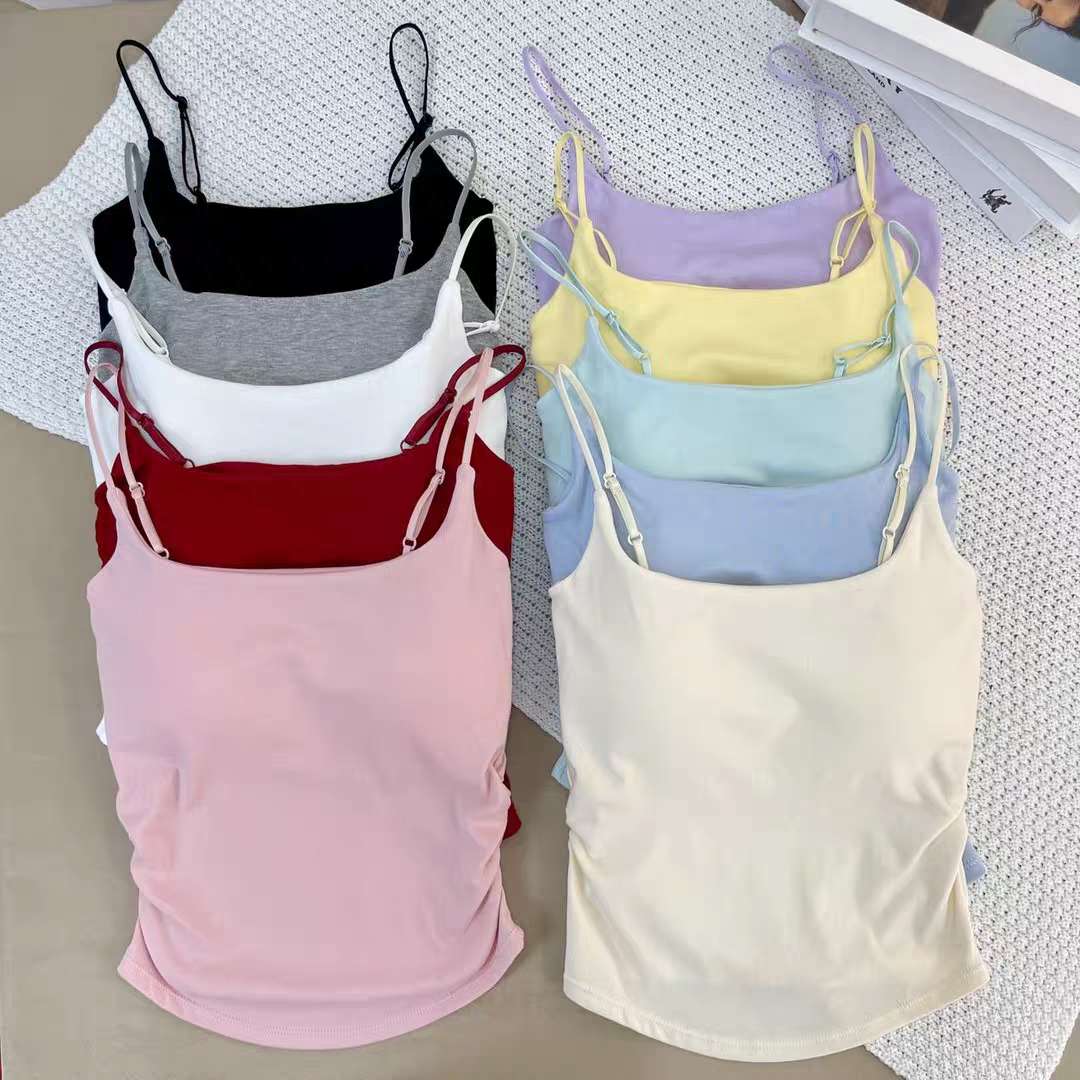 Women's backless Spaghetti strap with breast Pad adjustable strap Sexy ...