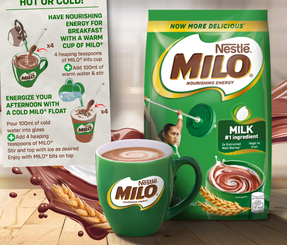 Milo Powdered Choco Malt Milk Drink 1kg + Bear Brand Fortified Powdered ...