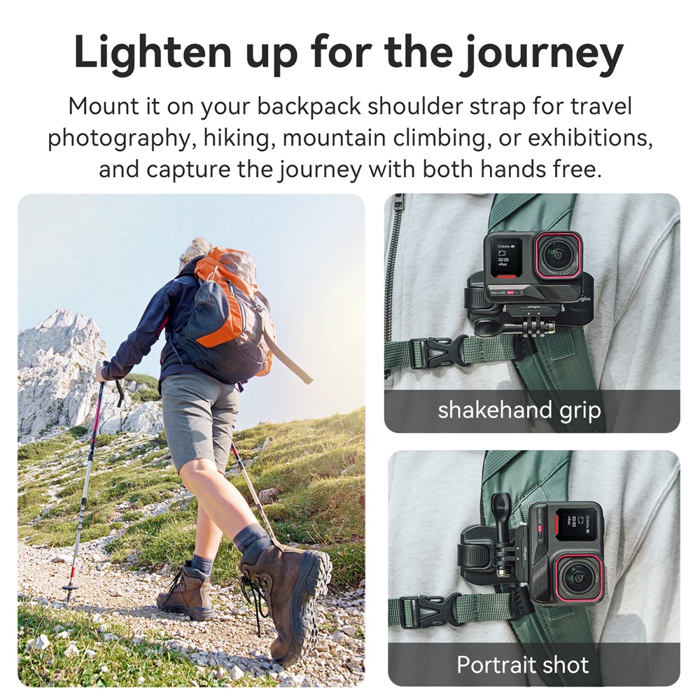 aMagisn Shoulder Strap Clip Mount for GoPro, DJI, and Smartphones ...