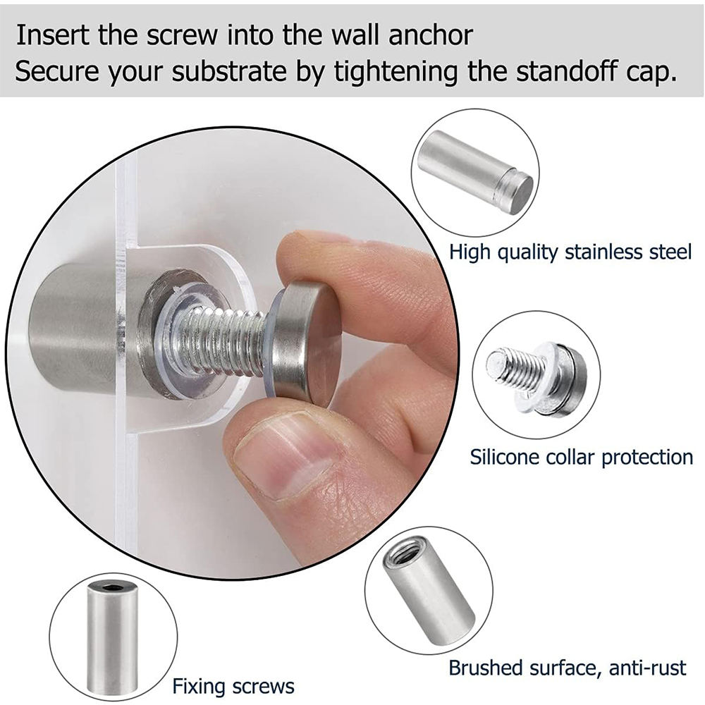 10PCS 304 Advertising Nail Bolt Stainless Steel Standoff Screws For ...