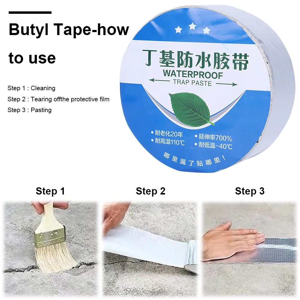 Aluminum Foil Butyl Waterproof Tape For roof leak Roof Sealant Wall ...