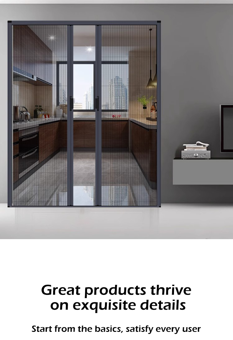 Trackless Folding Screen Door Accordion Sliding Door Home Aluminum Anti ...