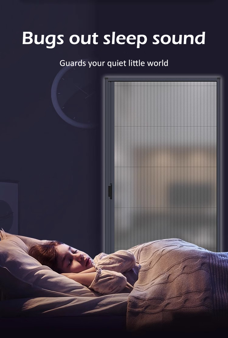 Trackless Folding Screen Door Accordion Sliding Door Home Aluminum Anti ...