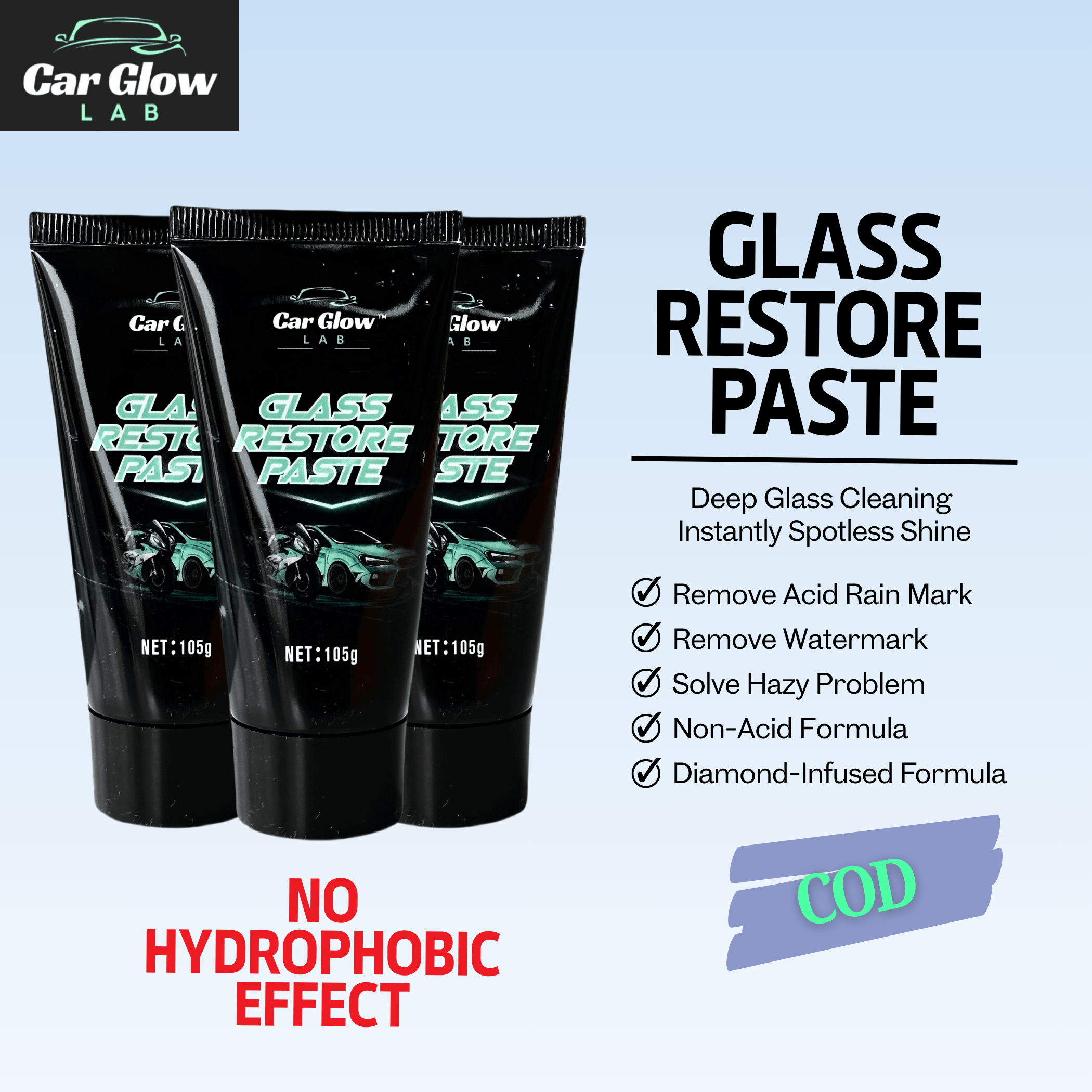 CGL Glass Restore Paste, Acid Rain Remover for Car, Watermarks Remover ...