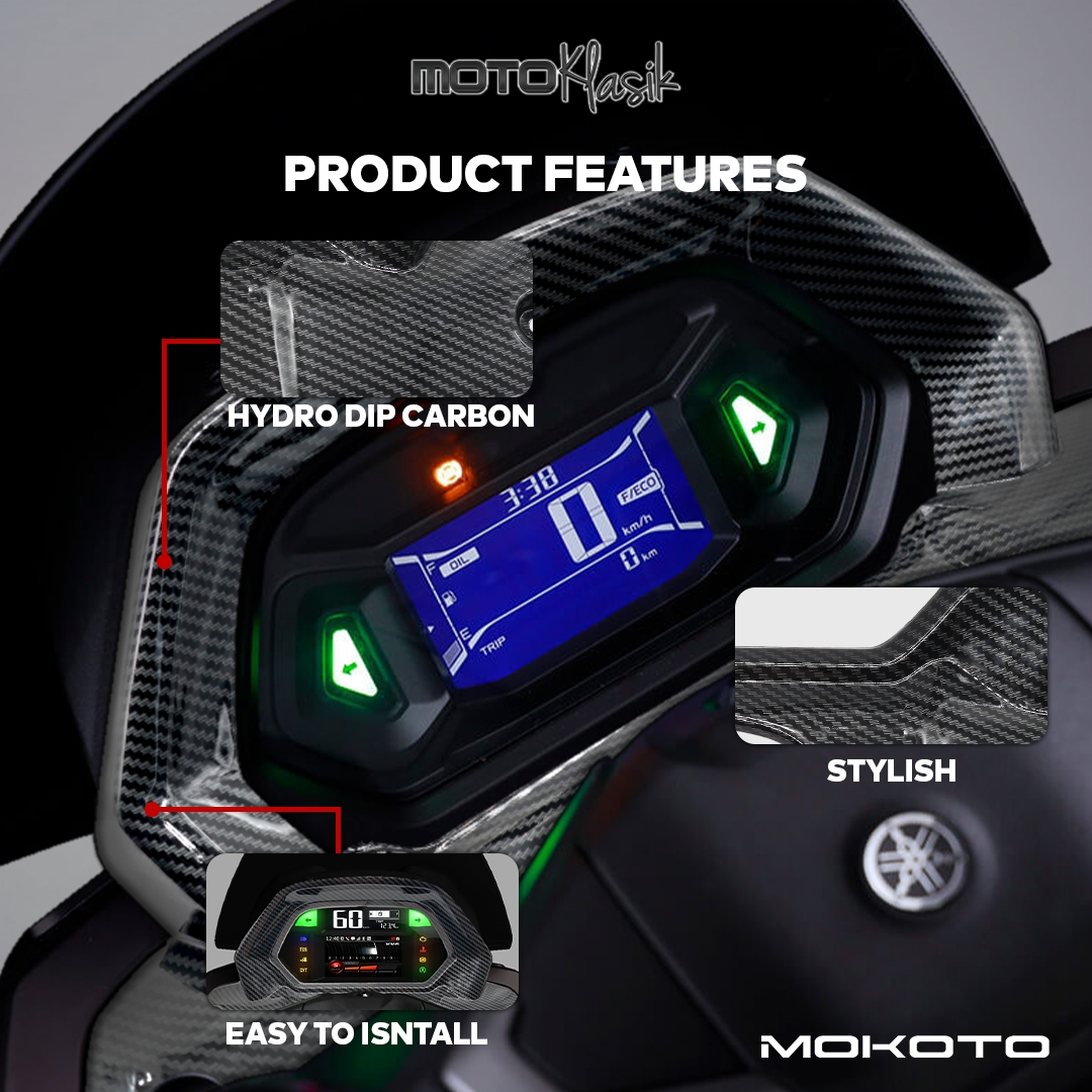 MOKOTO YAMAHA NMAX V3 STANDARD / TURBO TECHMAX FULL GAUGE PANEL COVER ...