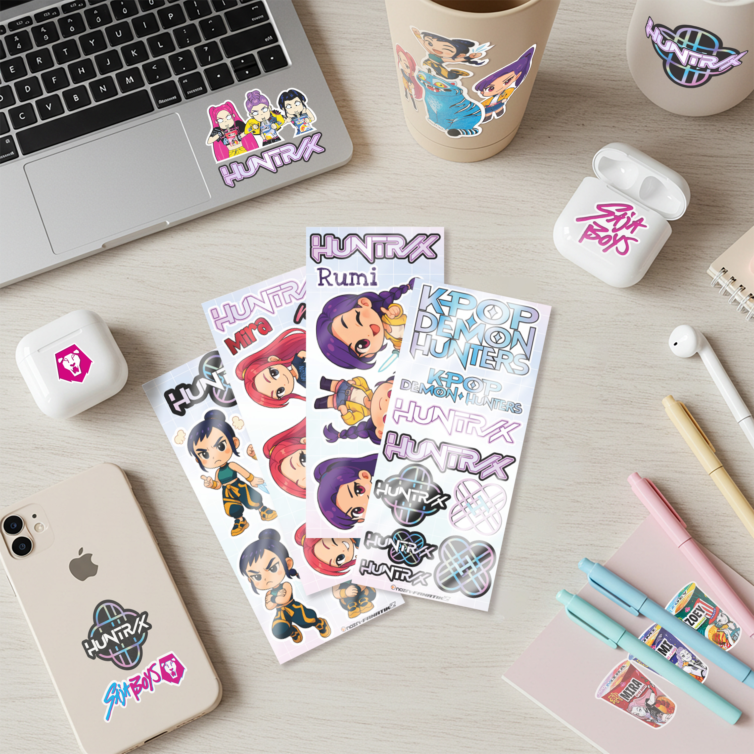 Chibi Kpop Demon Hunter Chibi sticker Pack featuring Huntrx, Soja Boys ...
