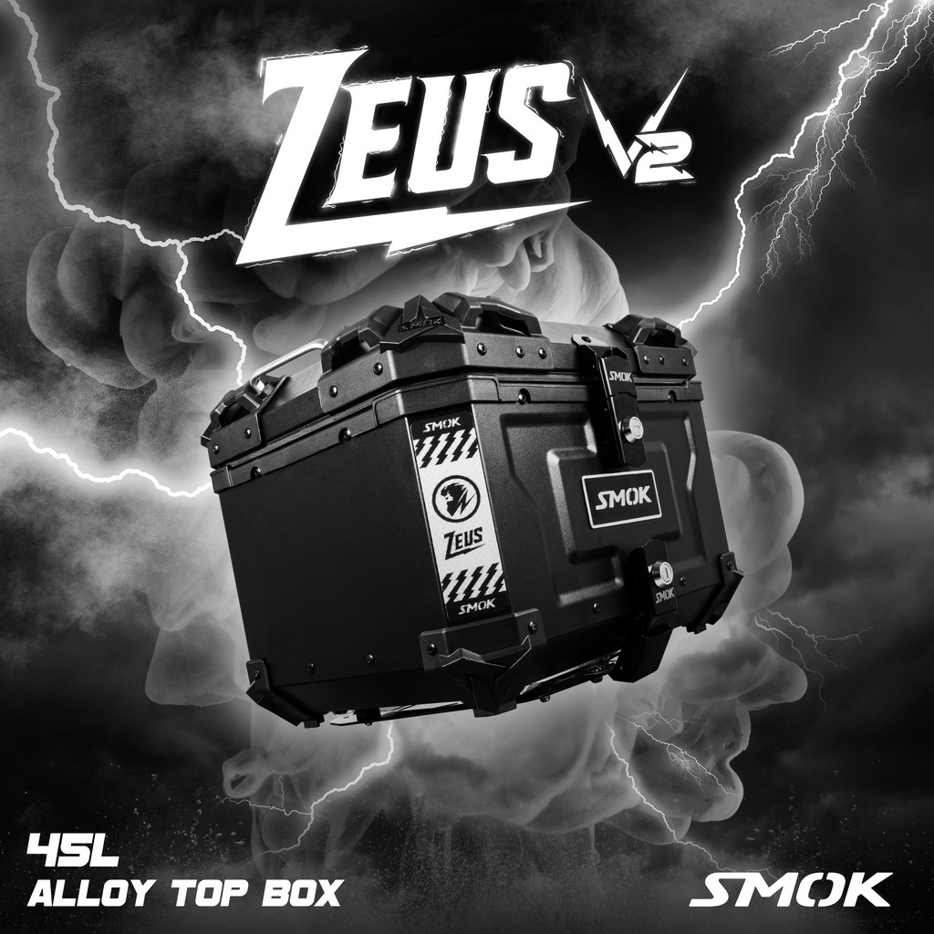SMOK 45 LITERS TOP BOX ALLOY "ZEUS V2" WITH BACKREST (UB15ZC6E/UB15ZC6F ...