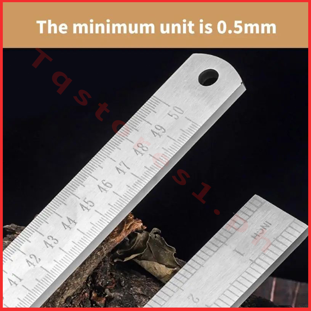 TQ 50CM Stainless Steel Ruler Scale Metric Drawing Steel Ruler Long ...