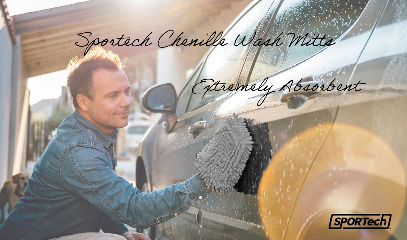 SPORTech Microfiber Wash Mitt / Cleaning Glove - Double Sided Thick ...