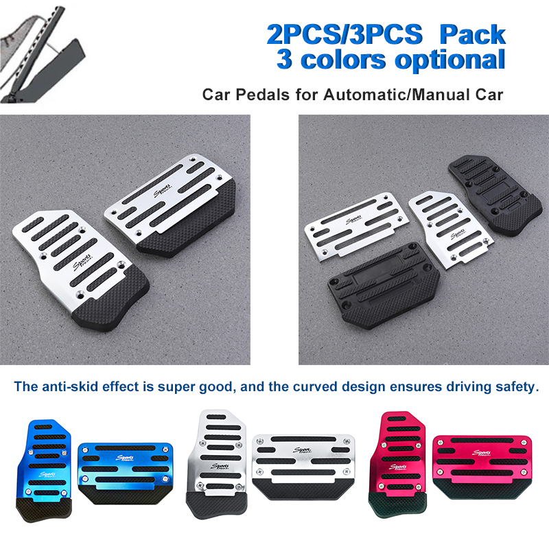 2/3Pcs Manual Car Pedal Pad Universal Anti-Slip Brake and Gas ...