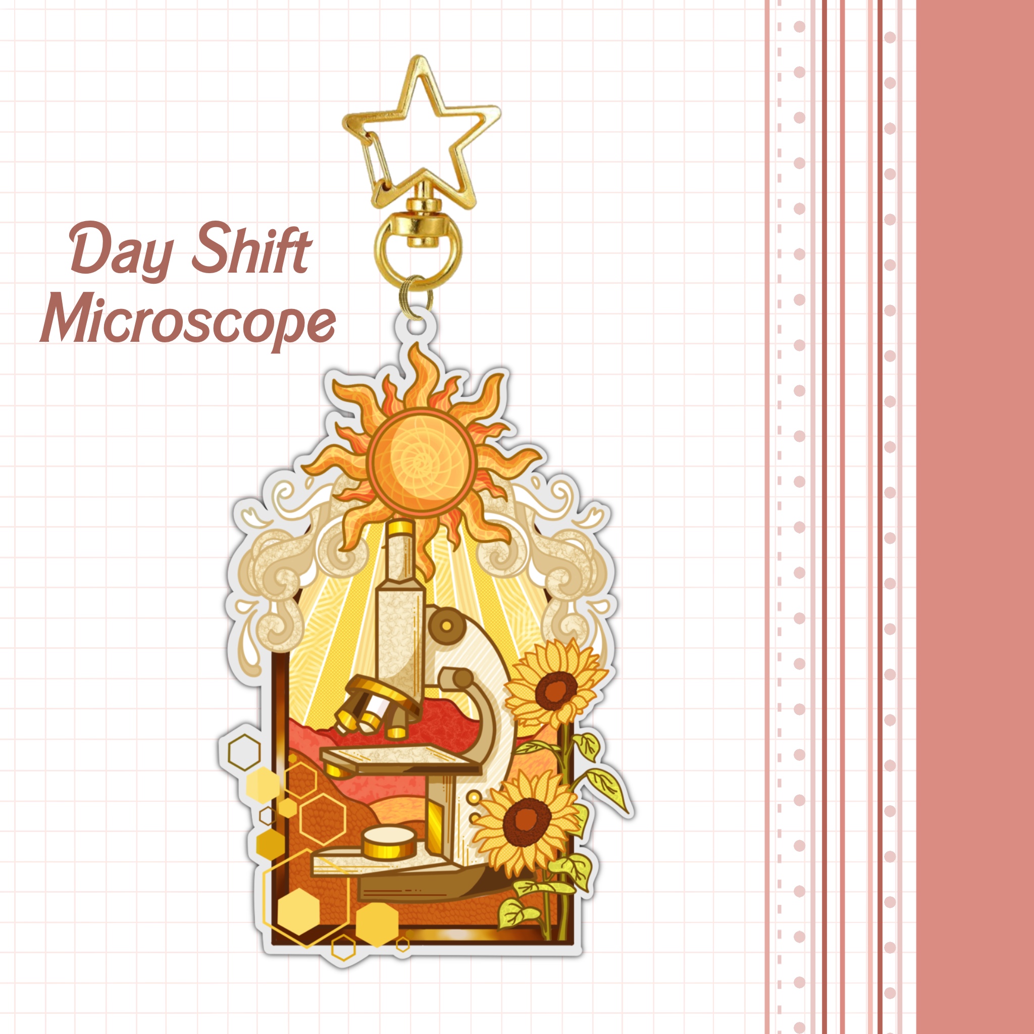 Microscope Medtech Medical Acrylic Keychain with Star-Shaped Keyring ...