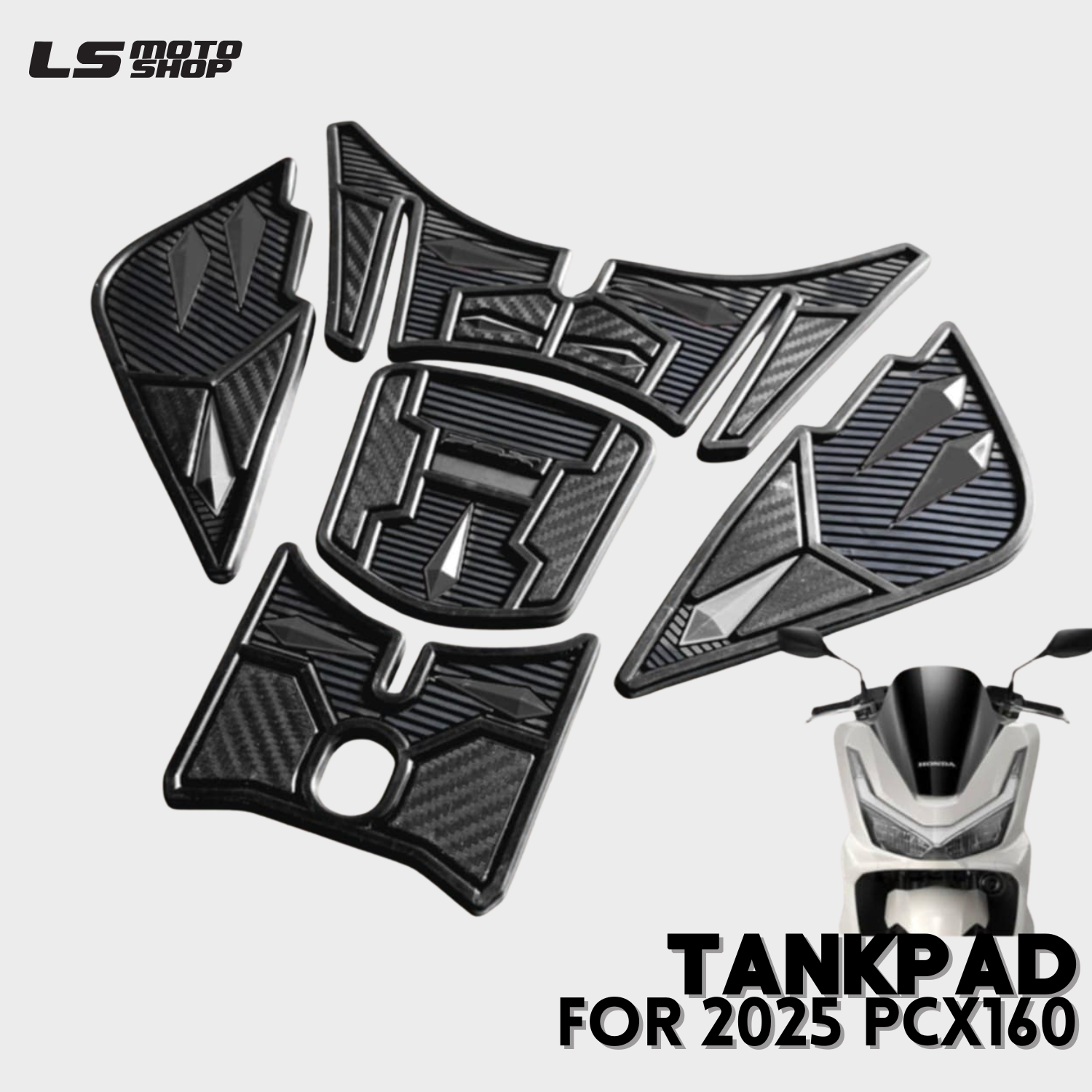 LS Tankpad Deckpad Sticker Cover for PCX160 2025 Roadsync Rubber and Stainless | Shopee Philippines