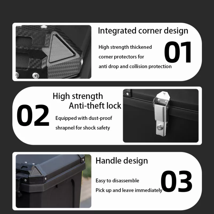 Mason mall 36/45L Motorcycle Top Box Motorcycle Compartment universal ...