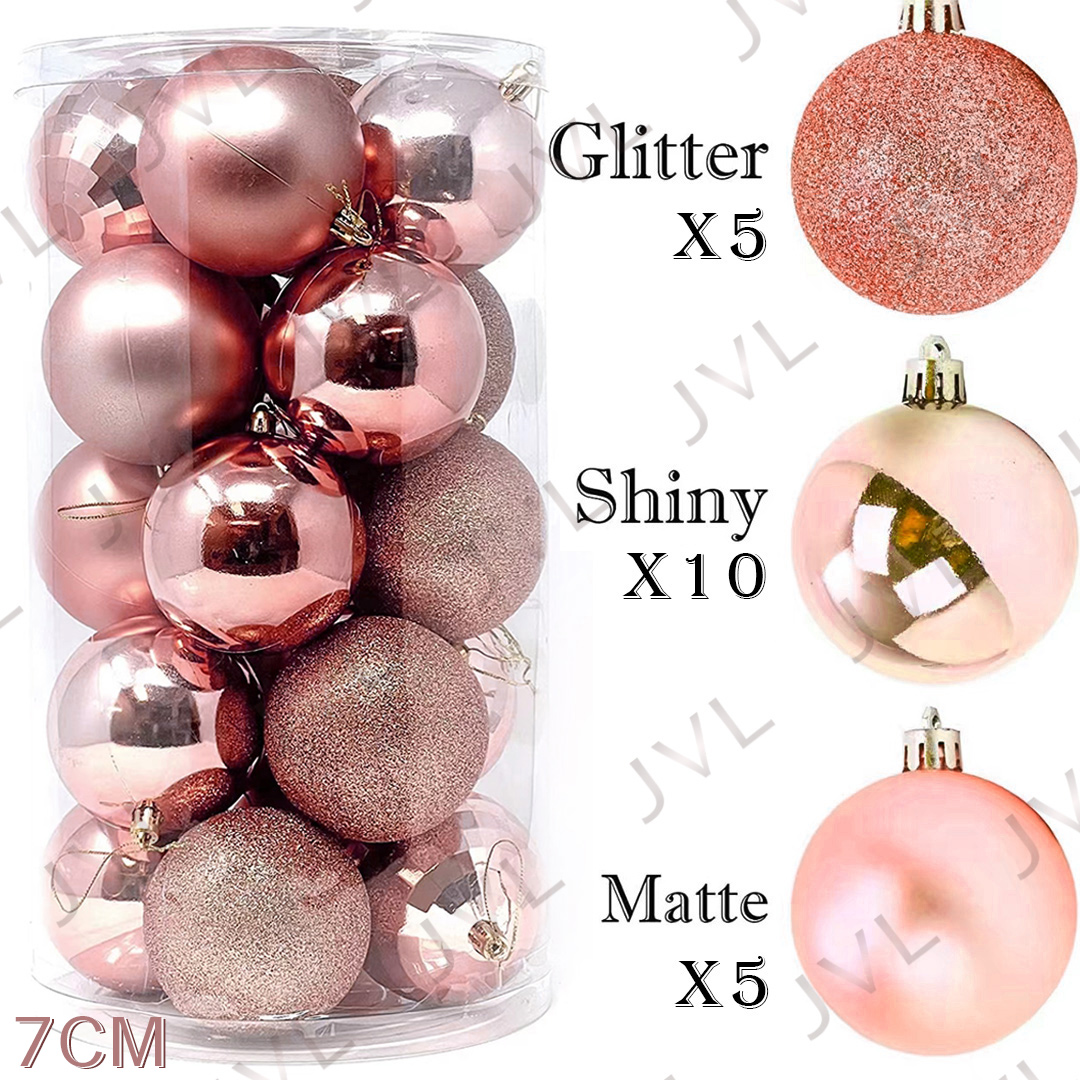 20pcs/set Rose gold Christmas balls,decor,decoration,Christmas tree ...