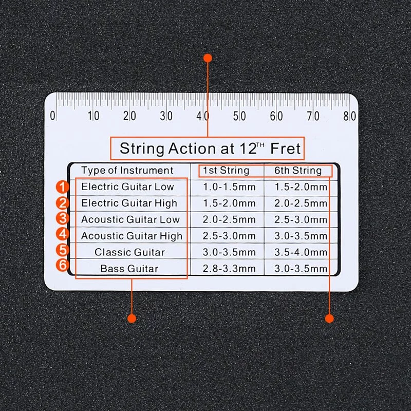 KAWES Guitar String Action PVC Gauge String Pitch Ruler Suitable For ...