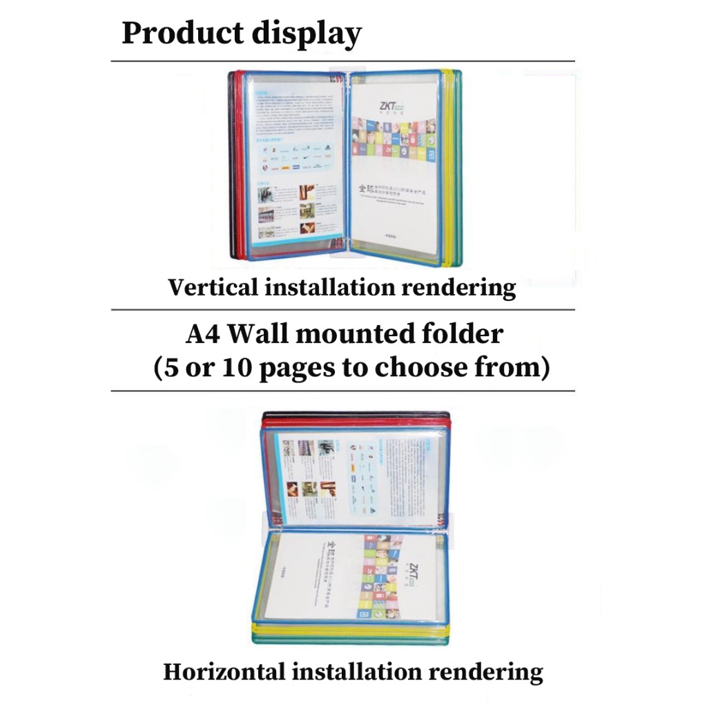 10 Pages Wall-Mounted File Rack A4 Standard Homework Guide Book Display ...