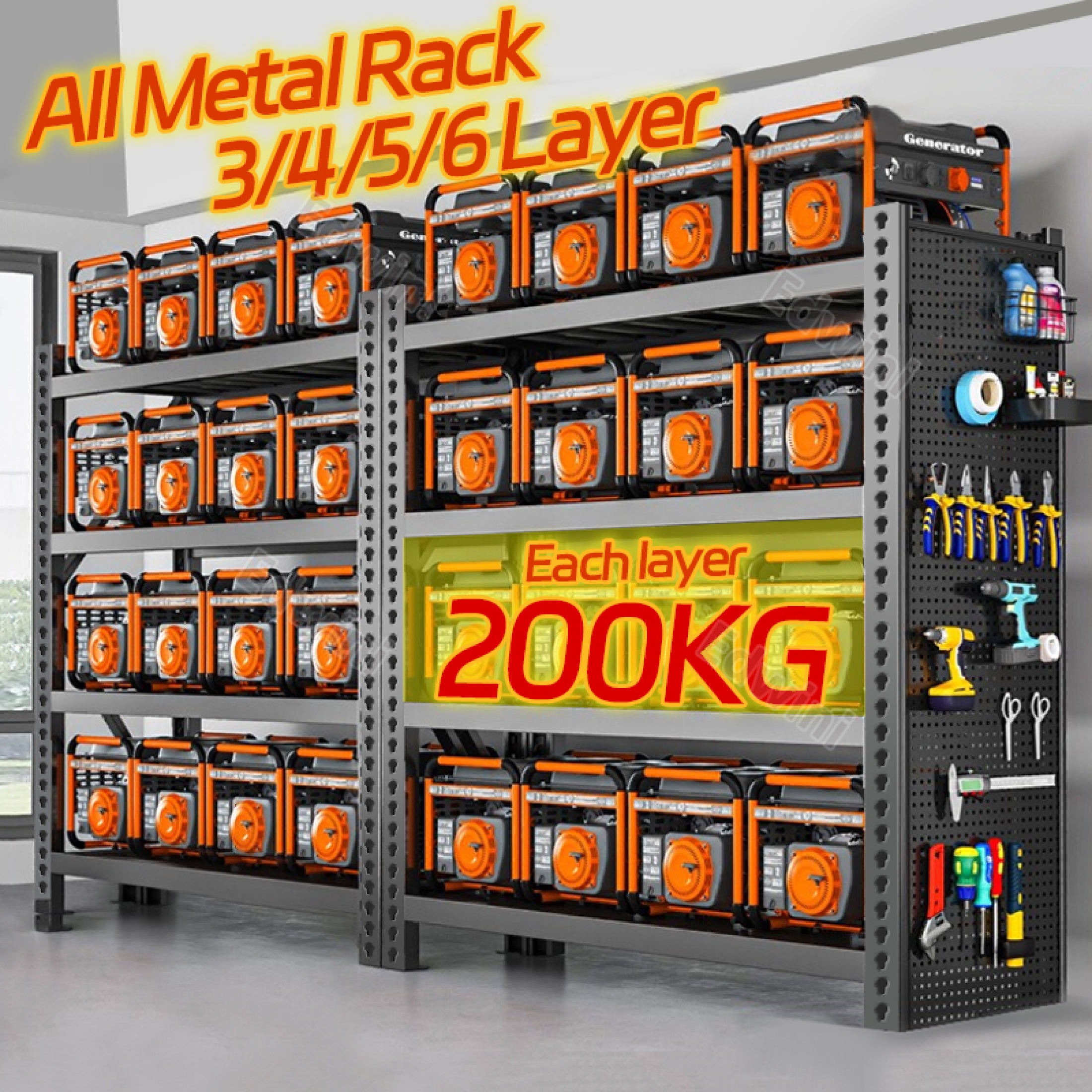 Metal Rack 6Layer Steel Rack Boltless Rack Goods Storage Shelf Heavy ...