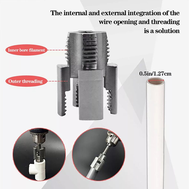 Pvc Pipe Threader Kit 4/6 Points Universal External Thread Fast PPR ...