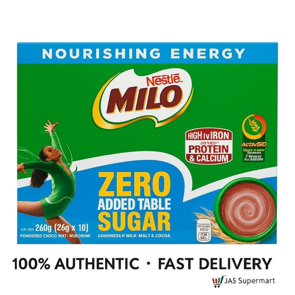 Milo Zero Added Sugar Chocolate Drink 10 Sachets x 26g – Healthy Milo ...