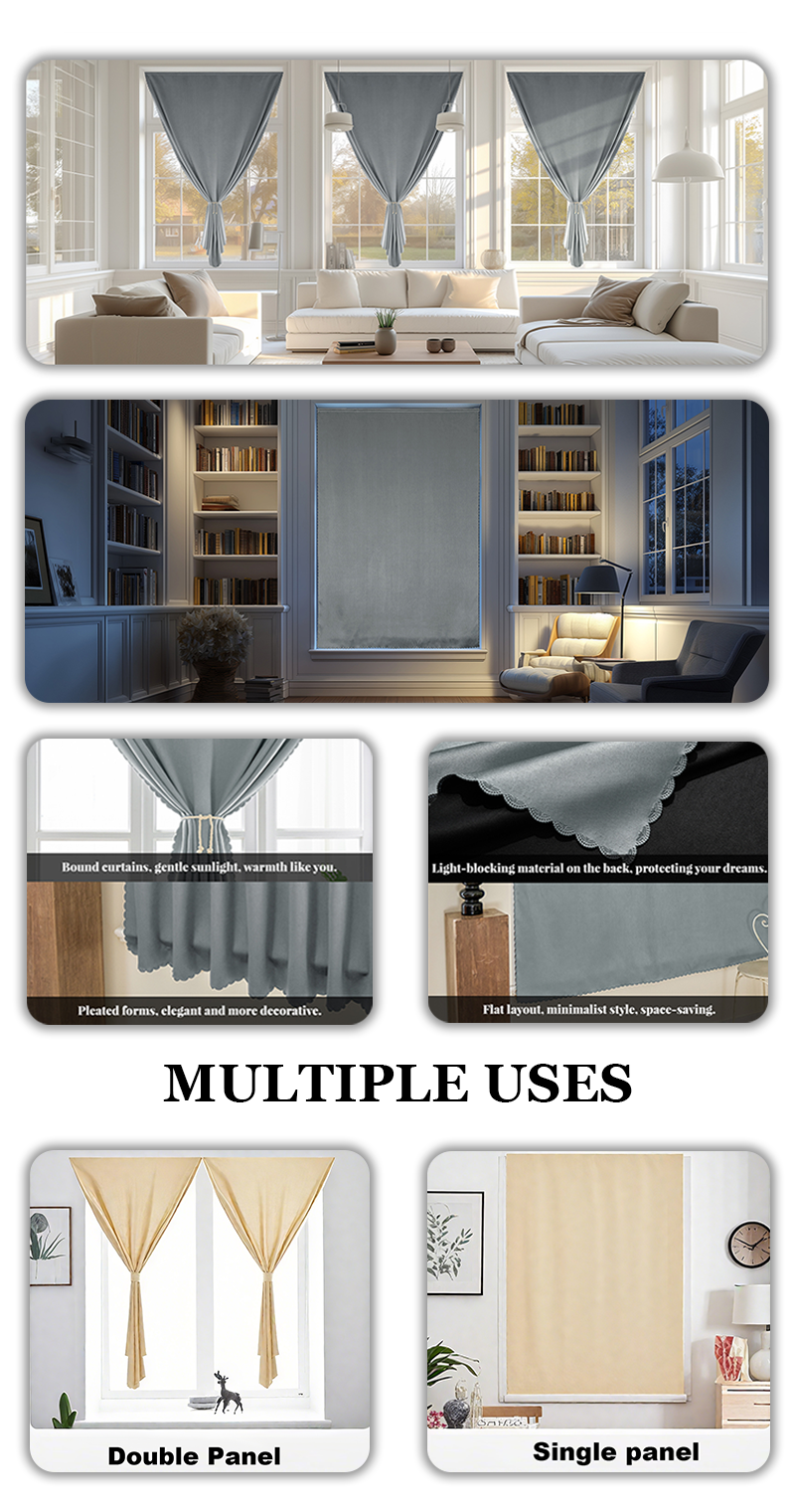 No Punch 100% Blackout Curtains No Gusot Magic Tape Curtains for Living ...
