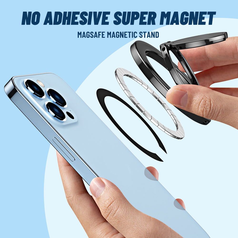 Magnetic Phone Finger Ring Holder Portable Foldable Magnet Cellphone ...