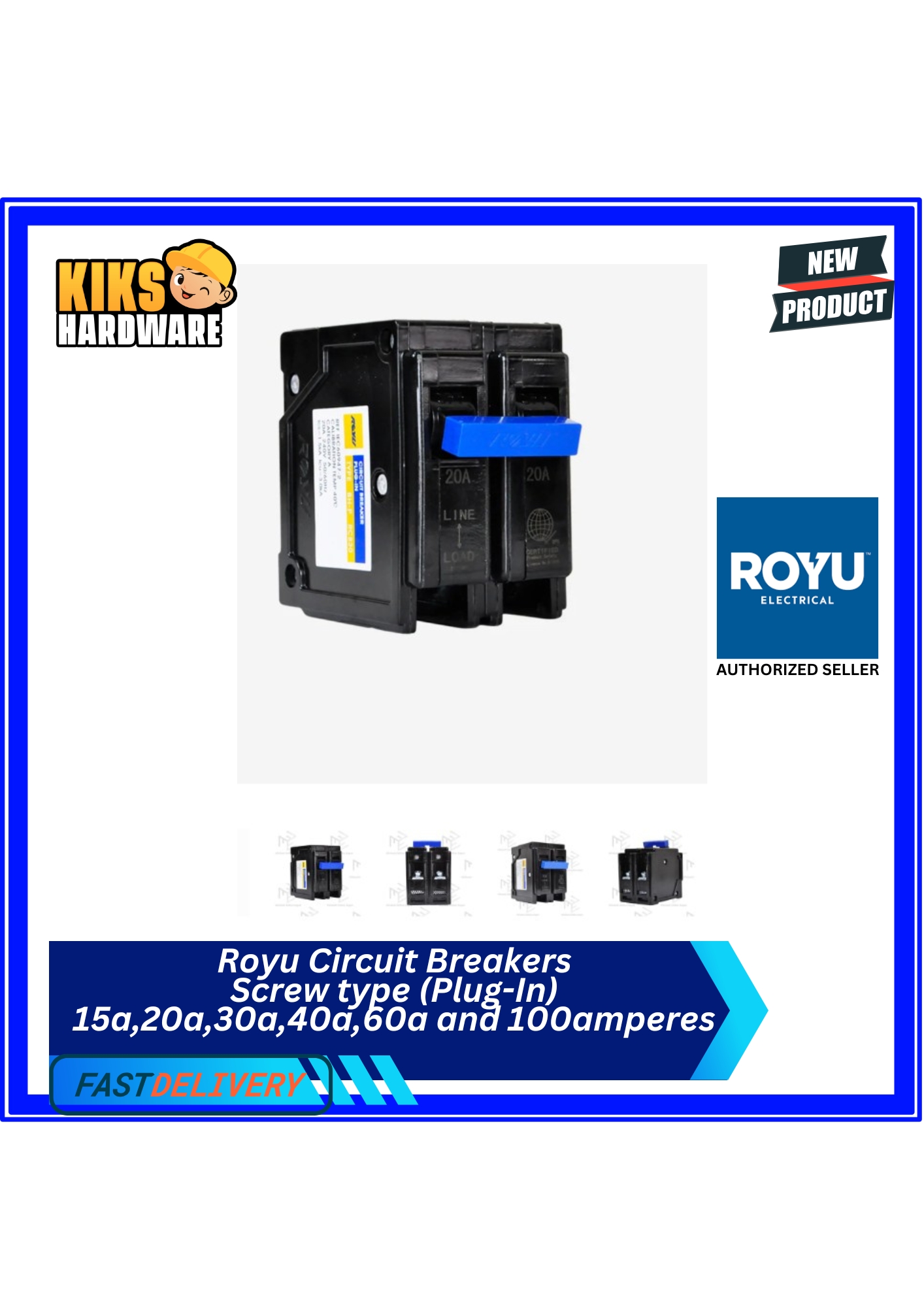 Royu Plug-In Breaker 2P 220v 60amperes 100amperes 60amperes 40amperes ...