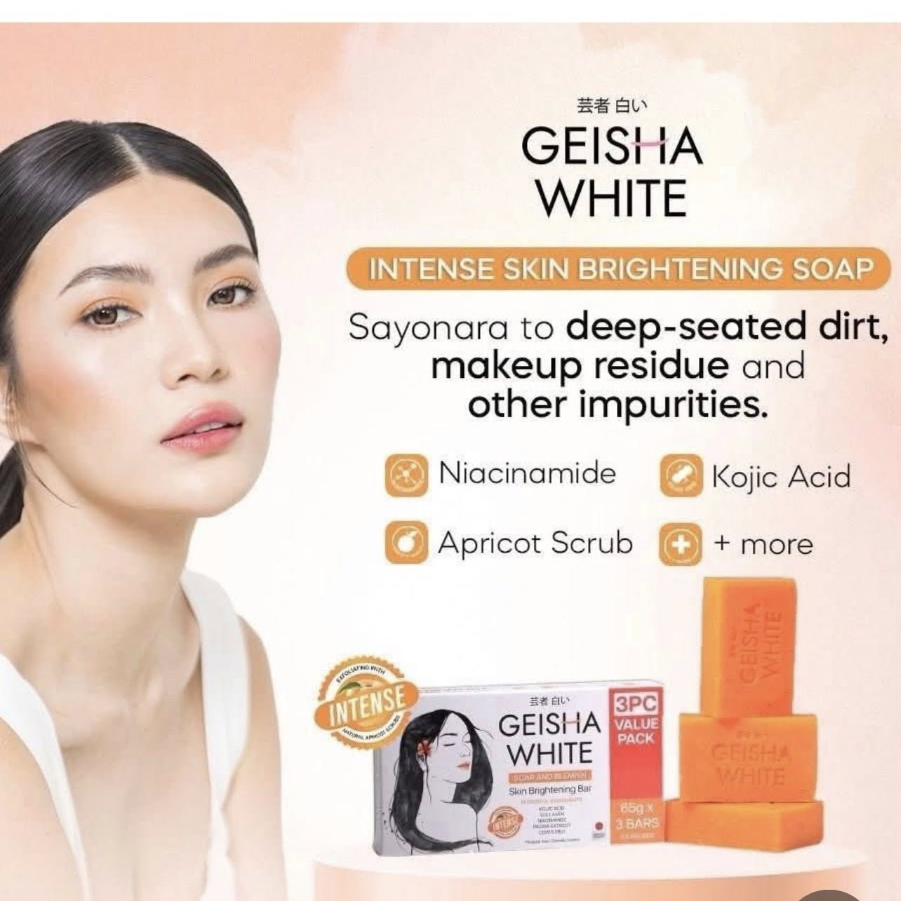 Geisha White Intense Scar and Blemish Skin Brightening Bar | Shopee ...
