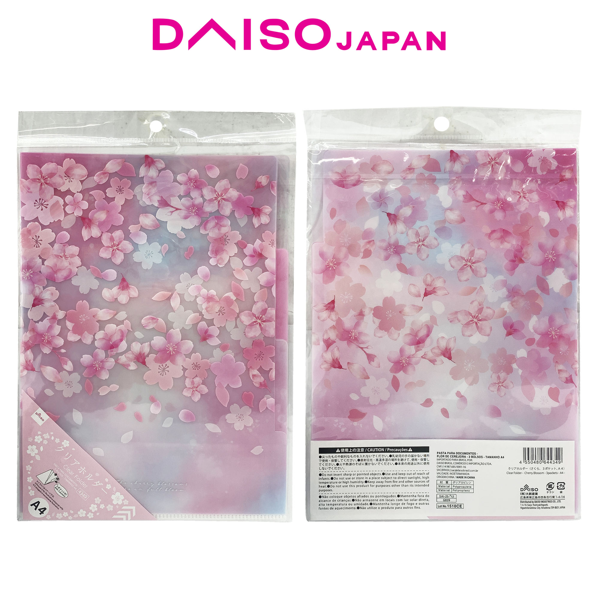 Daiso A4 Cherry Blossom Clear Folder (1pc) | Shopee Philippines