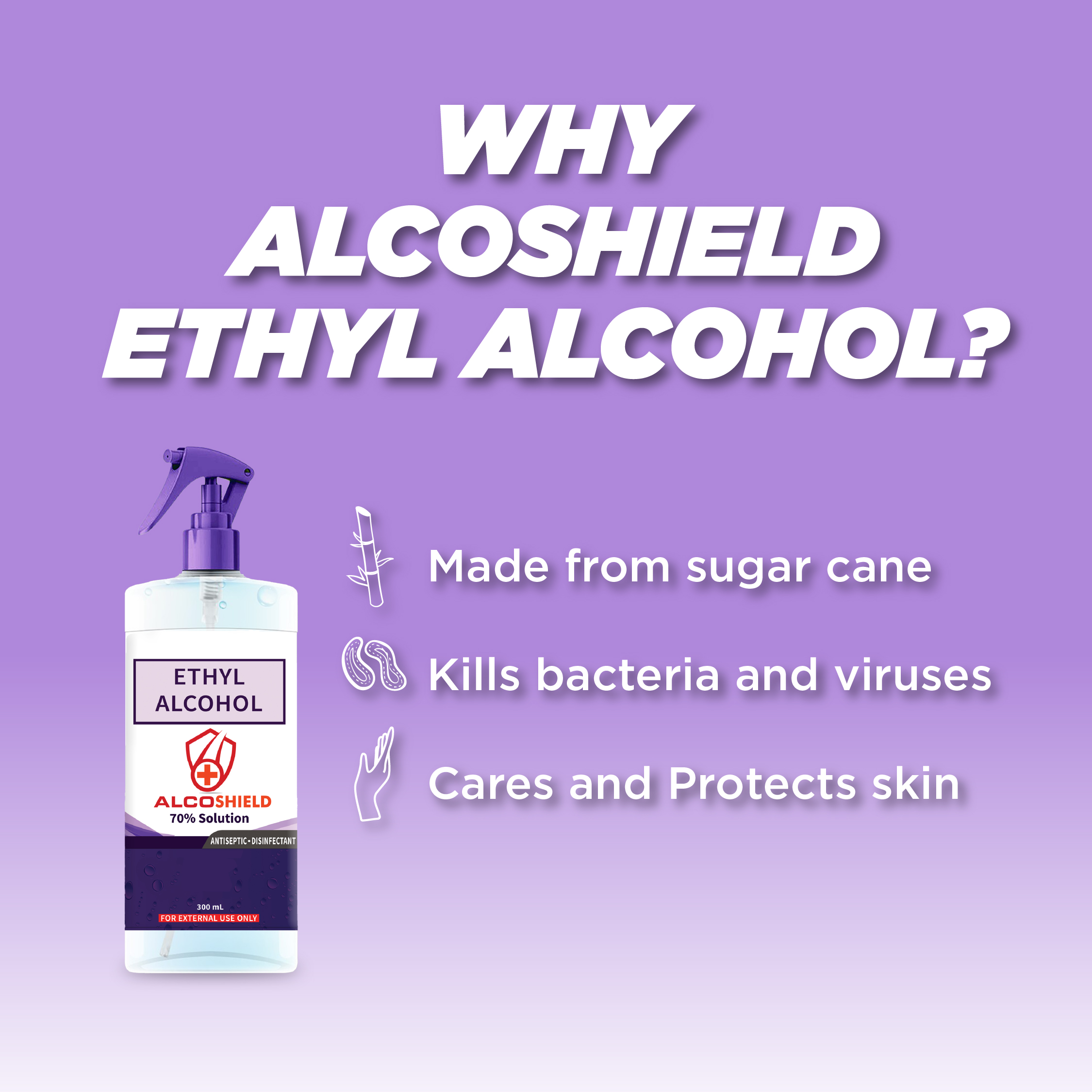 Alcoshield Violet 70% Ethyl Alcohol 300ml | Shopee Philippines