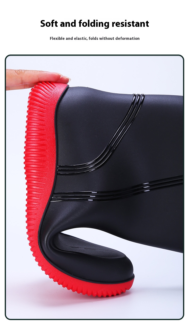 High Cut Rubber Rain Boots for Men - Waterproof Heavy Duty Rain Shoes ...