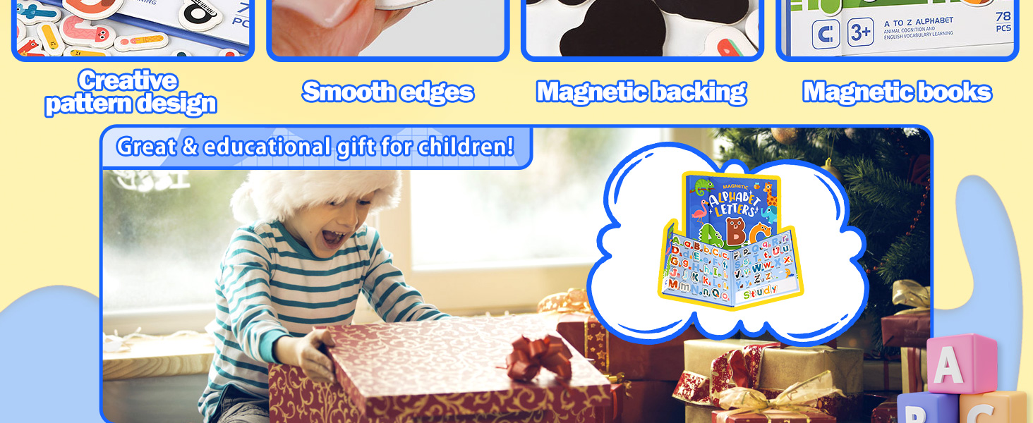 NIKO Magnetic Alphabet ABC Letters Spelling Book Early Education Toy ...