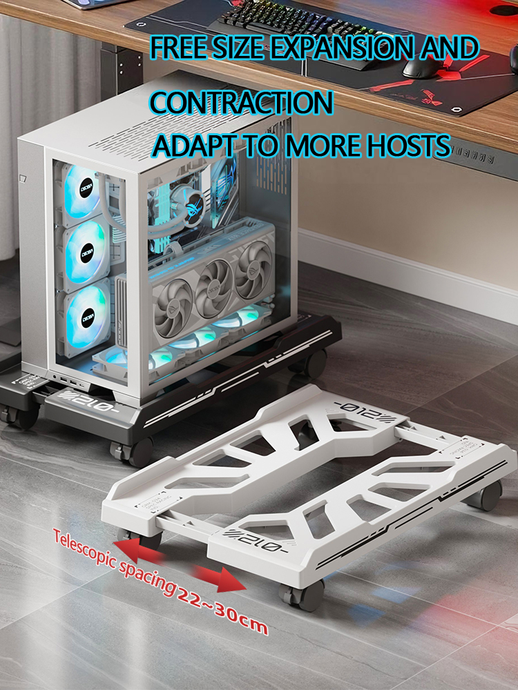 Adjustable CPU Stand with 4 Lockable Wheels - Fits Tower/Desktop CPU ...