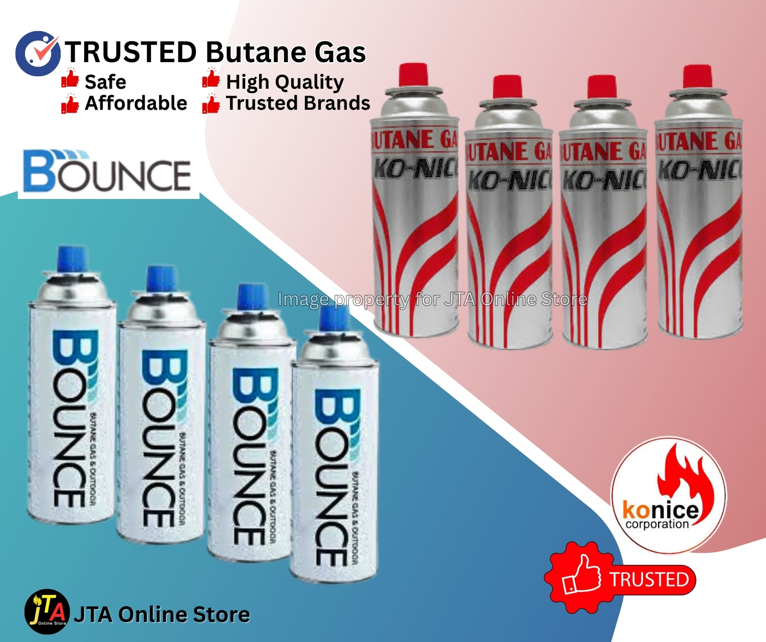 Bounce Butane Gas 250g CRV Cartridge & Konice Butane Sold Per Pack ...