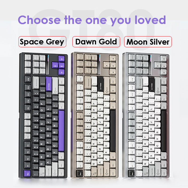 FURYCUBE GT80 Wireless Keyboard Aluminum Quick Release Wired Bluetooth ...