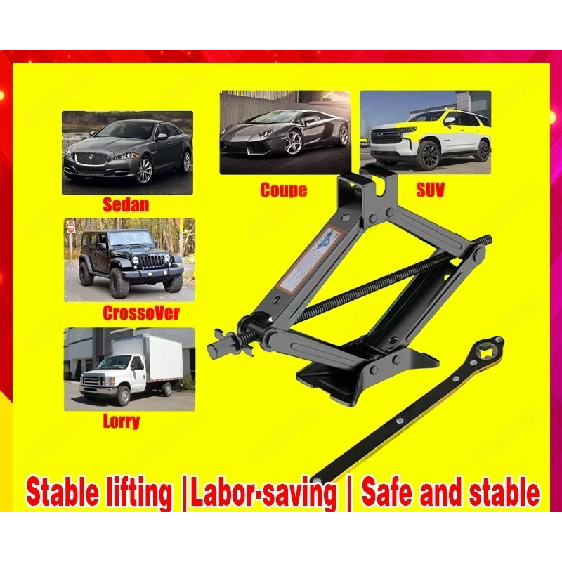 COD 1T-3T Mechanical Scissor Jack for All Cars forWheel Nut/Bolt iack ...