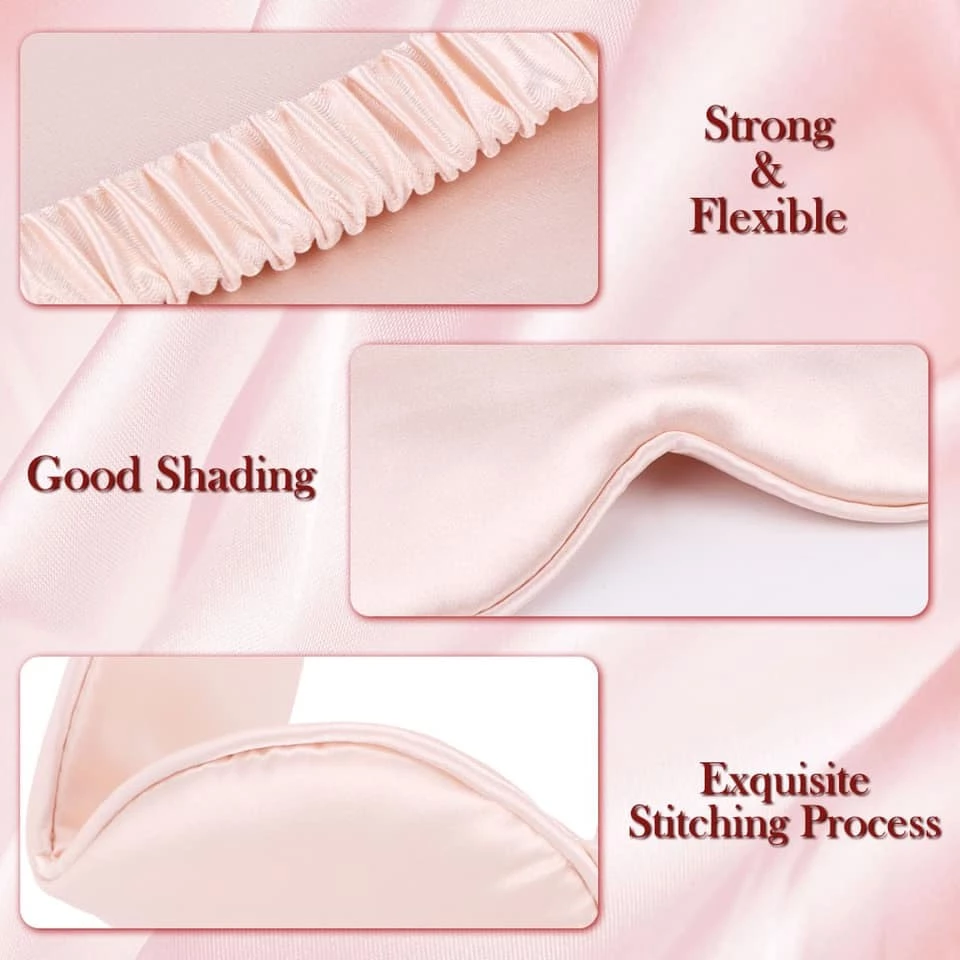 Silk Sleep Eye Mask Blindfold with Elastic Strap Headband, Soft Eye ...