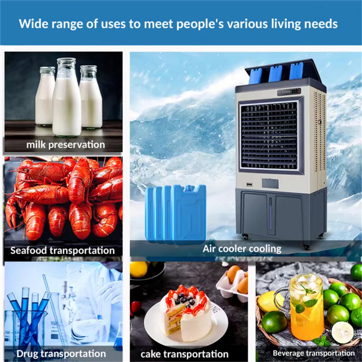 Reusable Ice Pack Cooler Box Ice Gel Pack Outdoor Ice Box Food Fresh ...