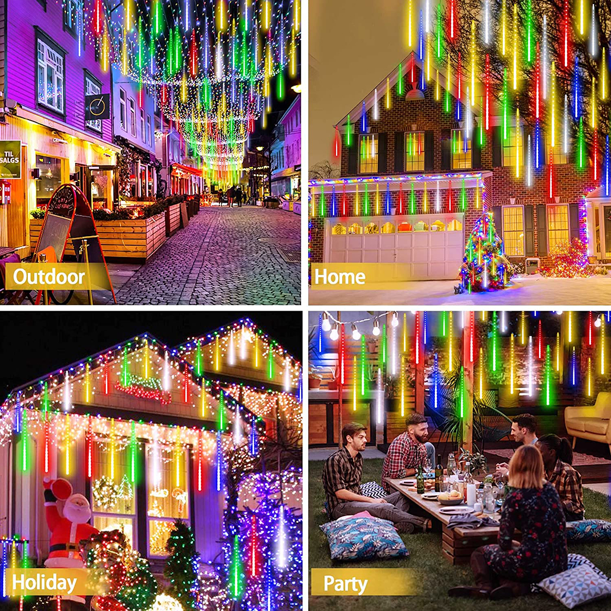 220V waterproof LED Meteor Shower Rain string light outdoor Christmas ...