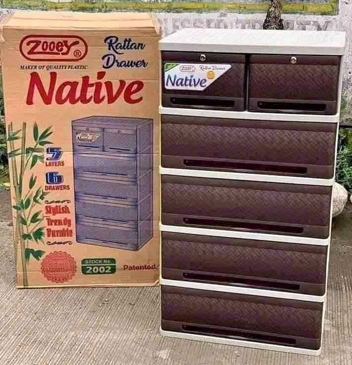 ZOOEY NATIVE RATTAN DRAWER 5 LAYER & 6 LAYER STOCK #2002 (RANDOM COLOR ...