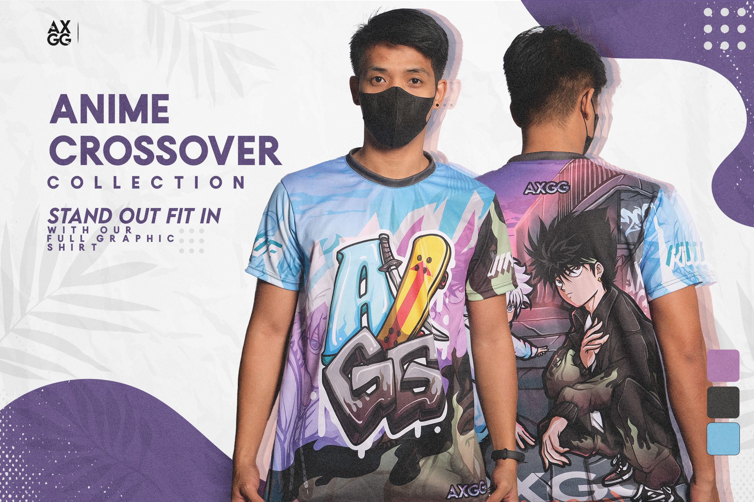 AXGG Anime Street wear Shirt Sukuna x Vegeta / Killua x Vincent / Ace x ...