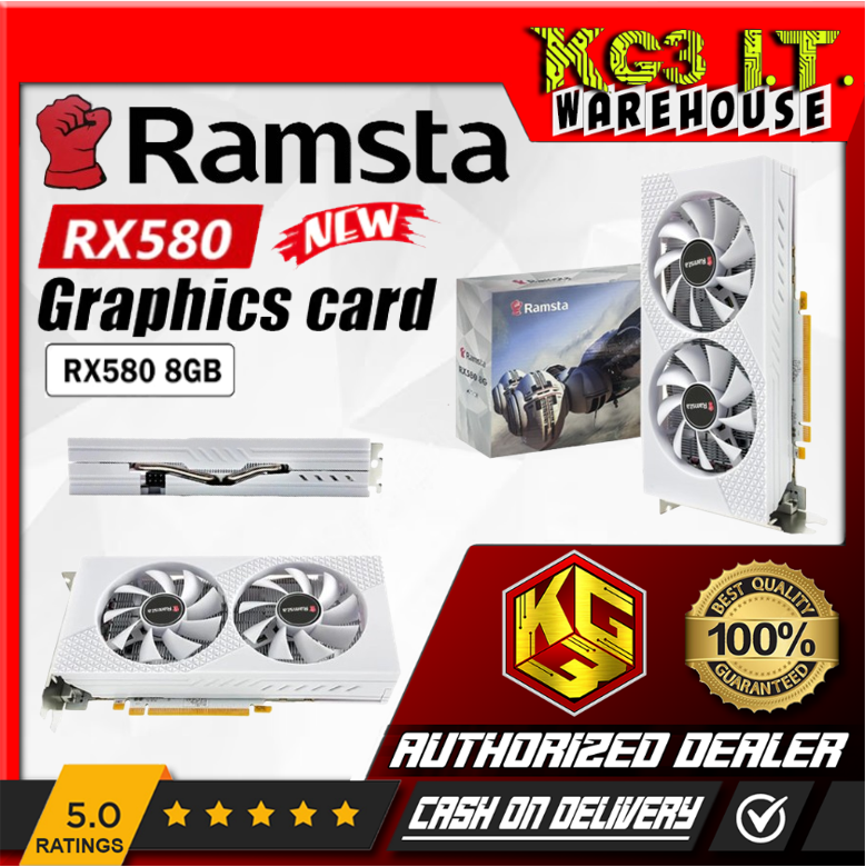 RAMSTA RX580 GDDR5 8GB 256 BIT ( BRANDNEW AND SEALED PRODUCT ) BLACK ...