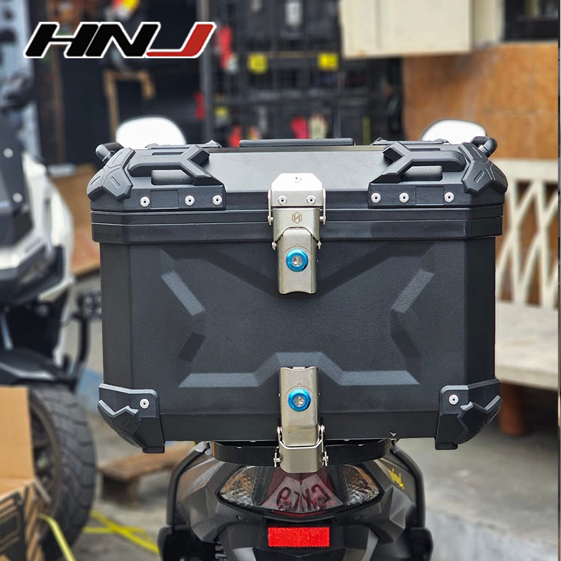 HNJ Top Box Motorcycle 36/45/58 Liters Hard Plastic Alloy Top Box With ...