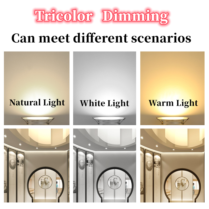LED Downlight Ceiling Lights Tricolor Dimming High Quality Aluminum Pin ...