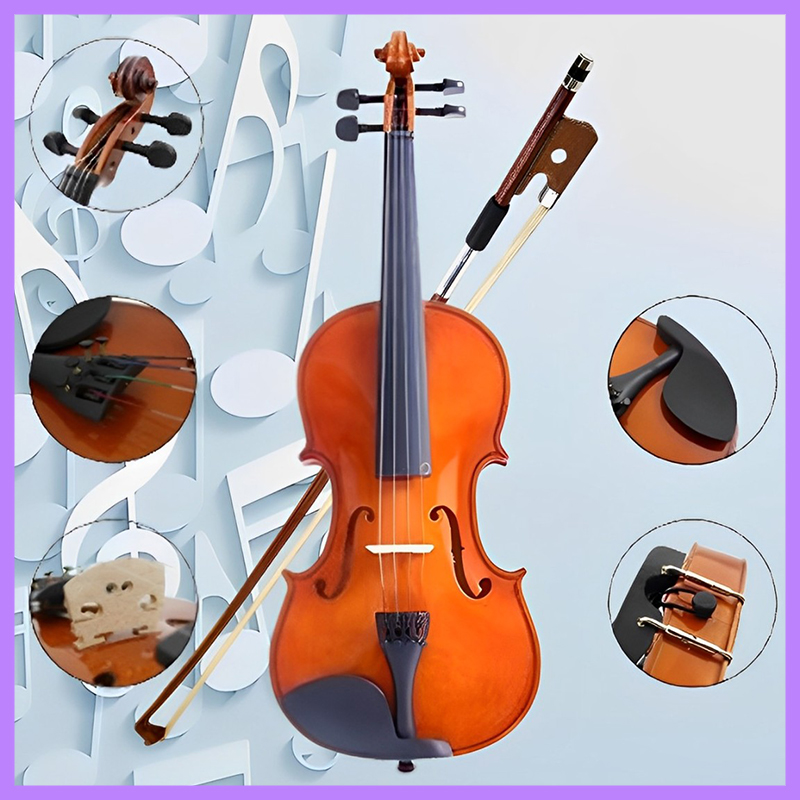 Heart String Violin Set Full Size Handmade Wooden Violin Instrument for ...