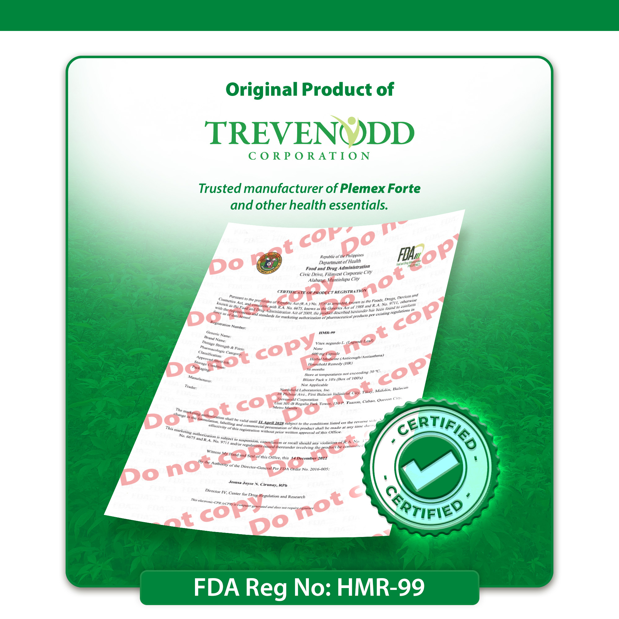 TRVC - Plemex Forte Capsule 100 pcs For Adult 600 mg Anti-Cough & Anti ...