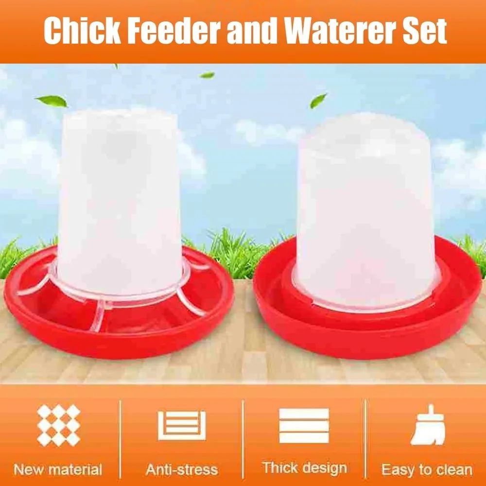 【BUY 1 TARE 1 】 Automatic Chicken Feeder Drinker Fowl Chicken Poultry ...