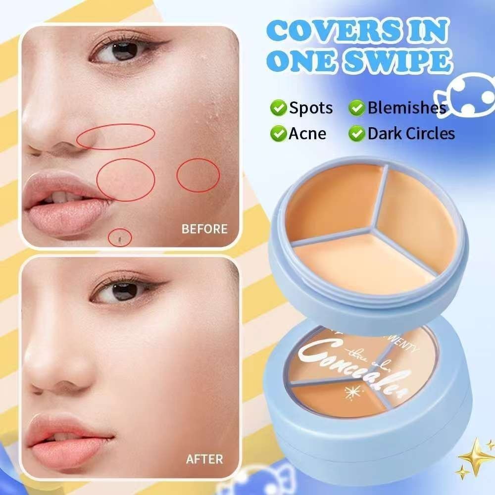 Light and Flawless Tri-color Concealer To Cover Spots Acne Marks Dry ...
